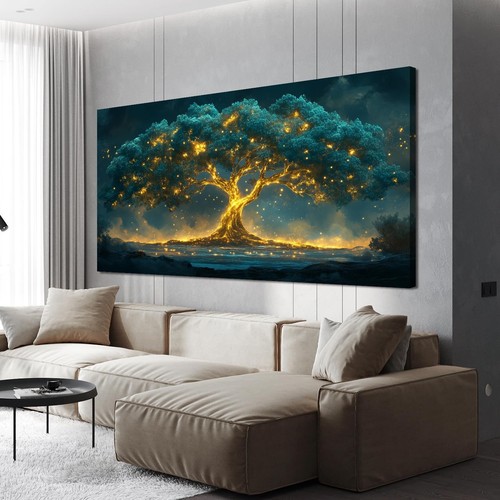 Canvas Wall Art Decor Artwork for Walls Green Wall Art Decor Large Tree ...