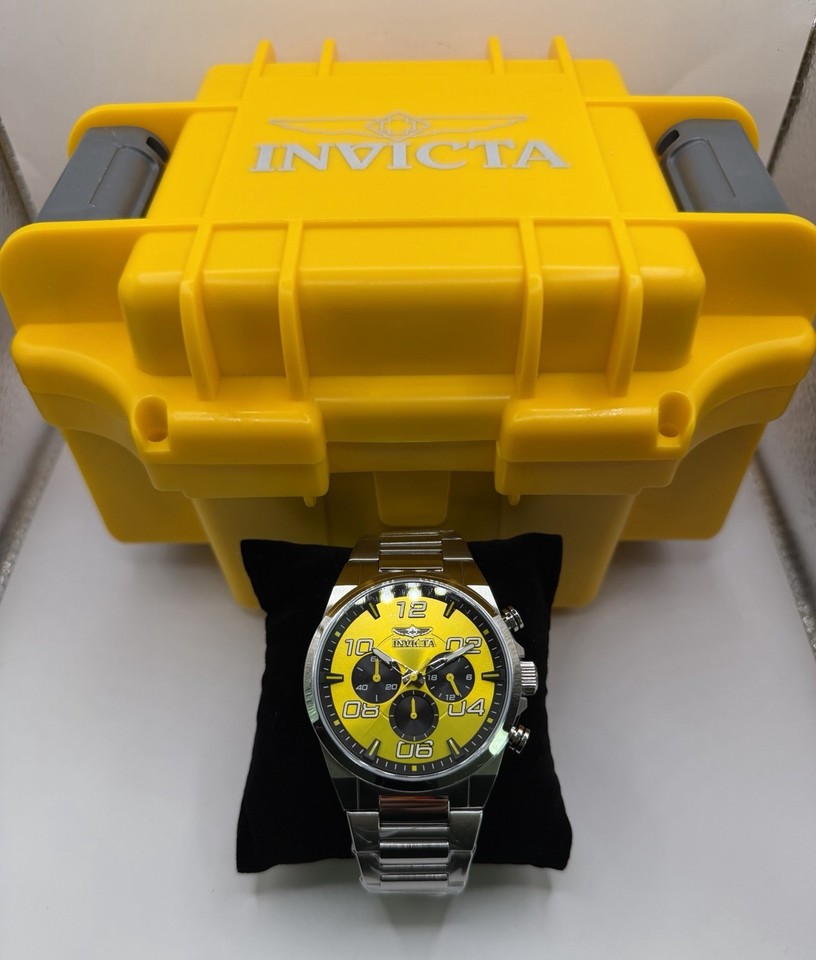 Invicta Speedway Verve Men’s 44MM steel band yellow face w/Invicta 1 ...