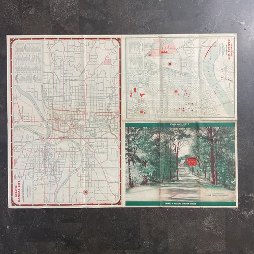 1941 Phillips 66 Road Map: Kansas City USED Lithographed in the USA | eBay