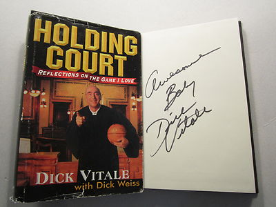 DICK VITALE signed HOLDING COURT Hard Cover Book "AWESOME BABY!" NCAA ...