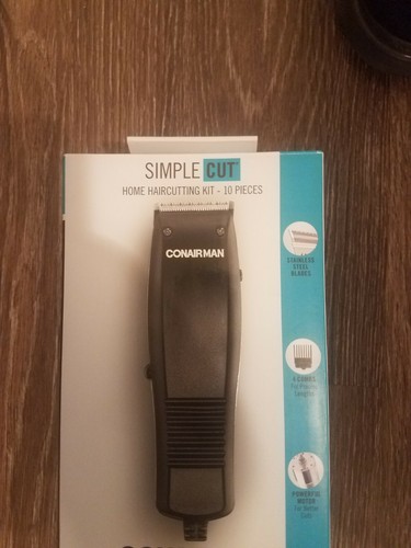 Conair Man Simple Cut Corded Hair Clippers Home Haircutting Kit, 10 ...