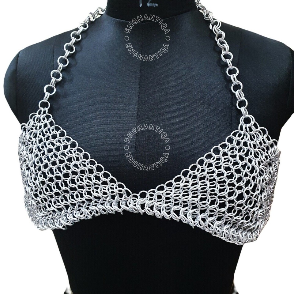 Handmade Elegant Chainmail Bra, Aluminium Bikini Lingerie Bra, Sexy ...