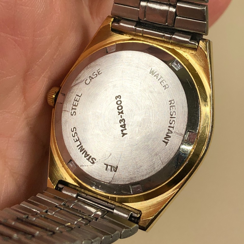 Vintage Pulsar Men Y143-X003 Fashion Gold Tone Quartz Analog 35mm Watch ...