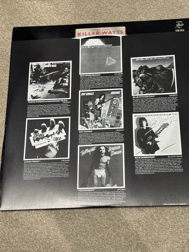 Killer Watts. Various Double Album Judas Priest, Aerosmith CBS Records ...