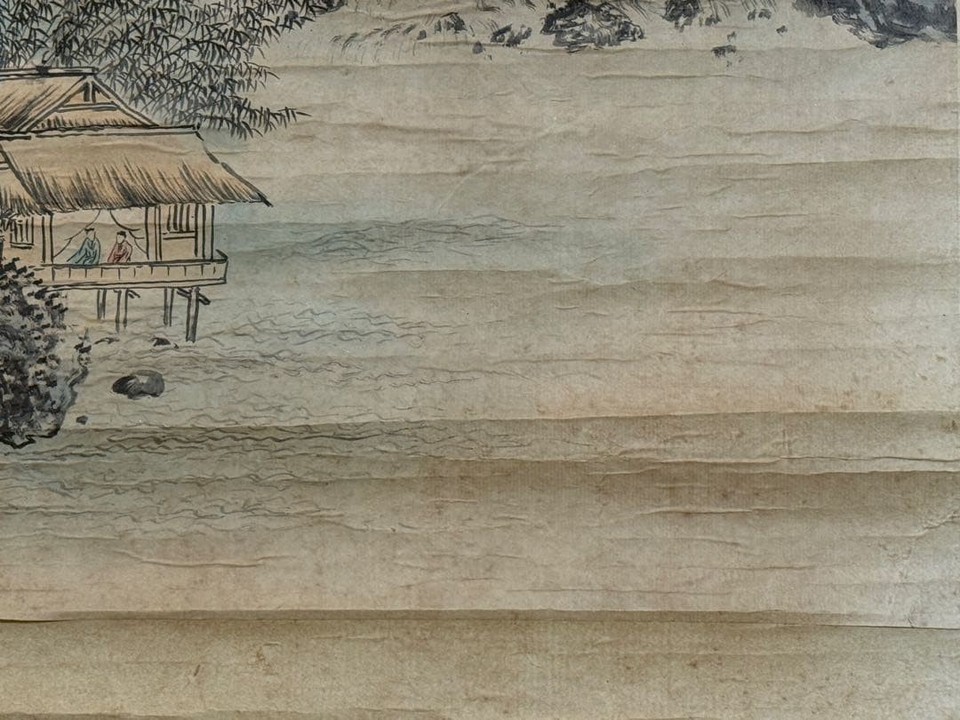 Japanese Hanging scroll China Qing Dynasty Wang Chong brush colored ink ...