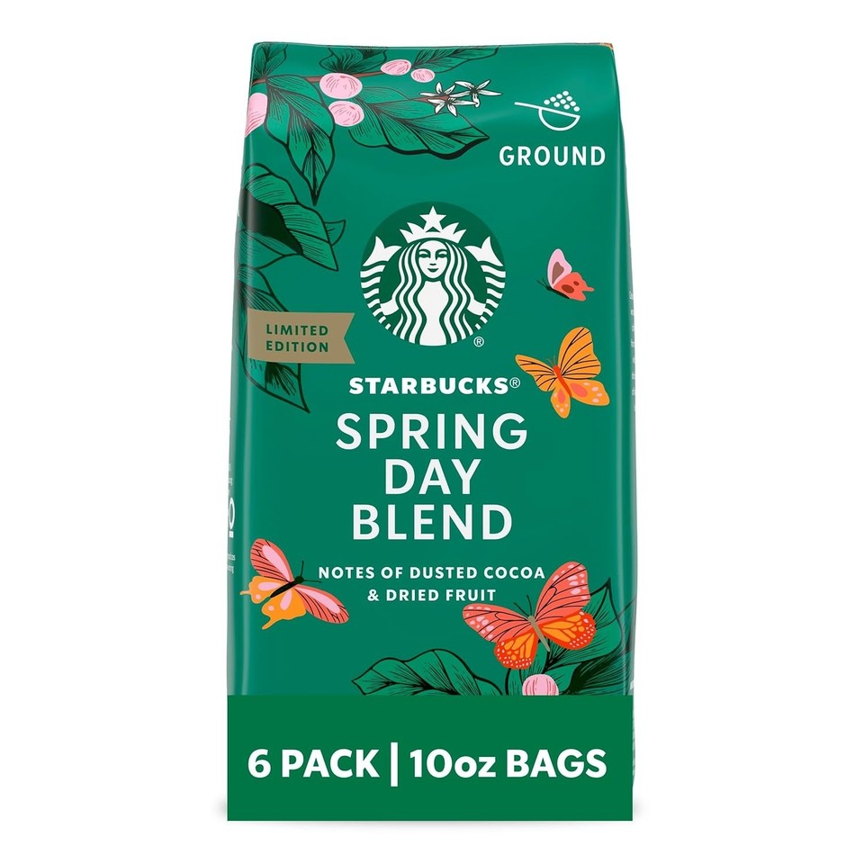 Starbucks SPRING DAY Flavored Ground Coffee Blend 10 oz Bag Medium 6pk ...