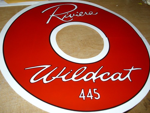 1963 BUICK RIVIERA WILDCAT 445 AIR CLEANER TOP LID DECAL STICKER NEW 14 ...