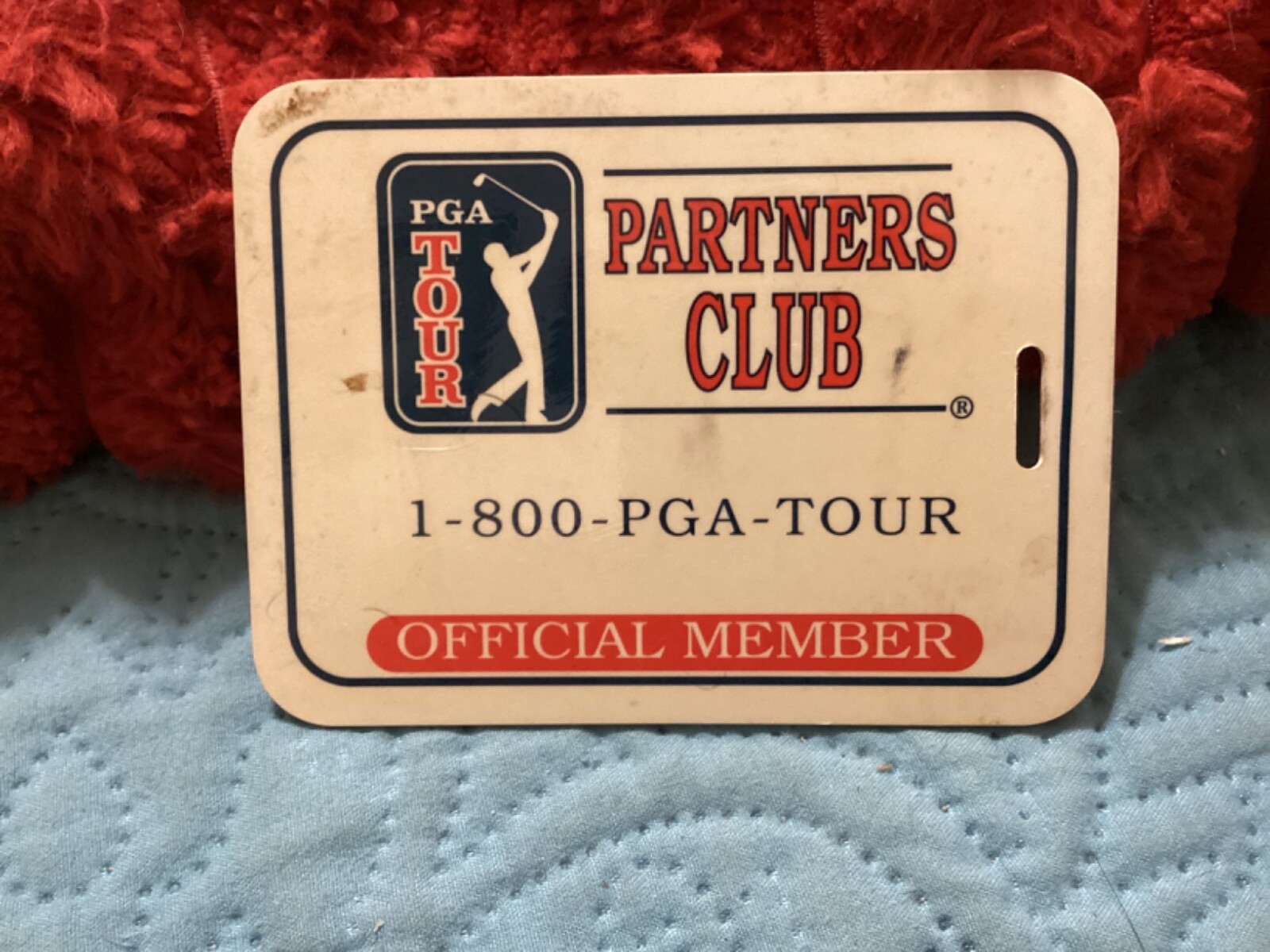 PGA TOUR PARTNERS CLUB OFFICIAL MEMBER 4 x 3” PLASTIC GOLF BAG TAG, ID ...
