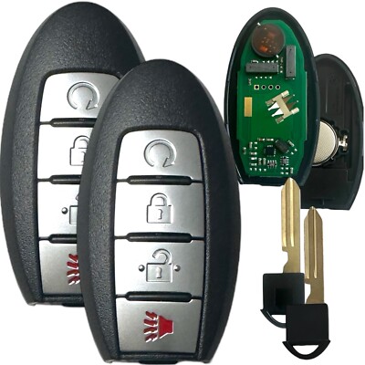 2 for Nissan Rogue 2017 2018 Remote Start 4 button Smart Key Fob ...