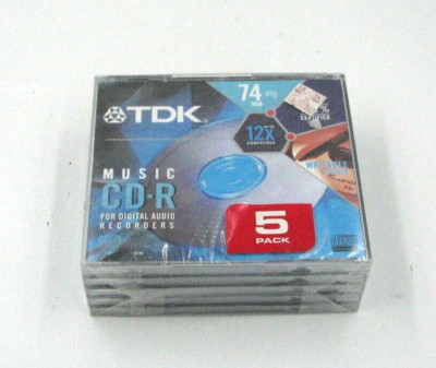 5-Pack TDK CD -R 80min 700MB MUSIC CD-R full case | eBay