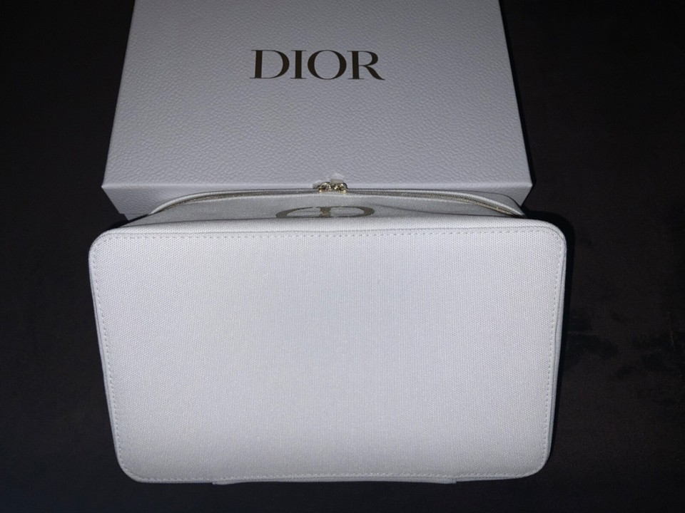 Dior Beauty Vanity Case with Silk Eye Mask and Dior Gift Box - White | eBay
