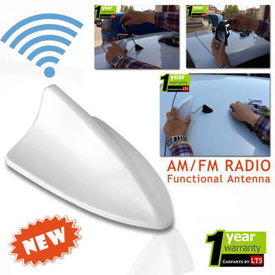 AUDI Q5 Shark Fin Functional White Antenna (Compatible for AM/FM Radio ...
