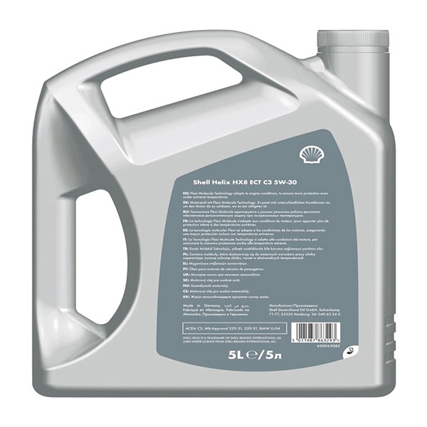 550046394 Engine Oil Helix HX8 ECT C3 5W-30 5 Litre Bottle Motor ...