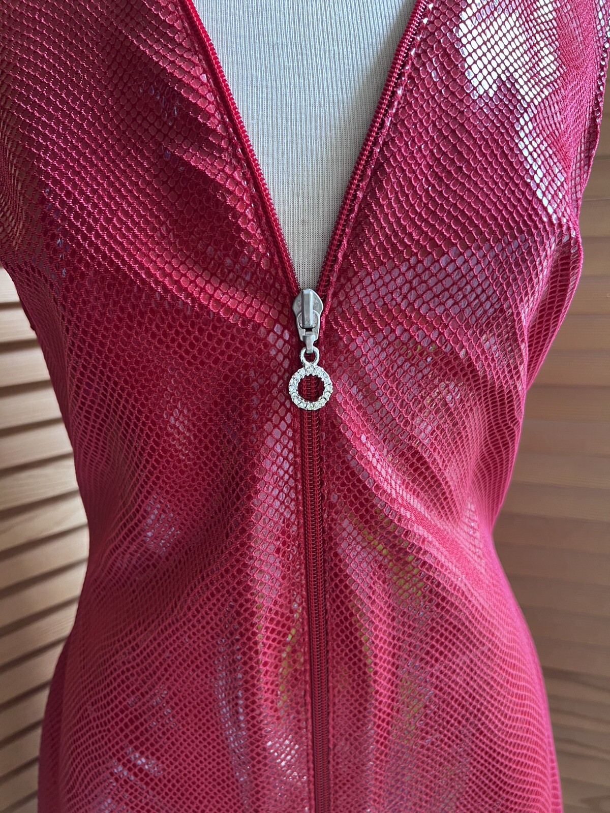 Vintage Cache Dress Womens SIze Medium Red Made in Fr… - Gem