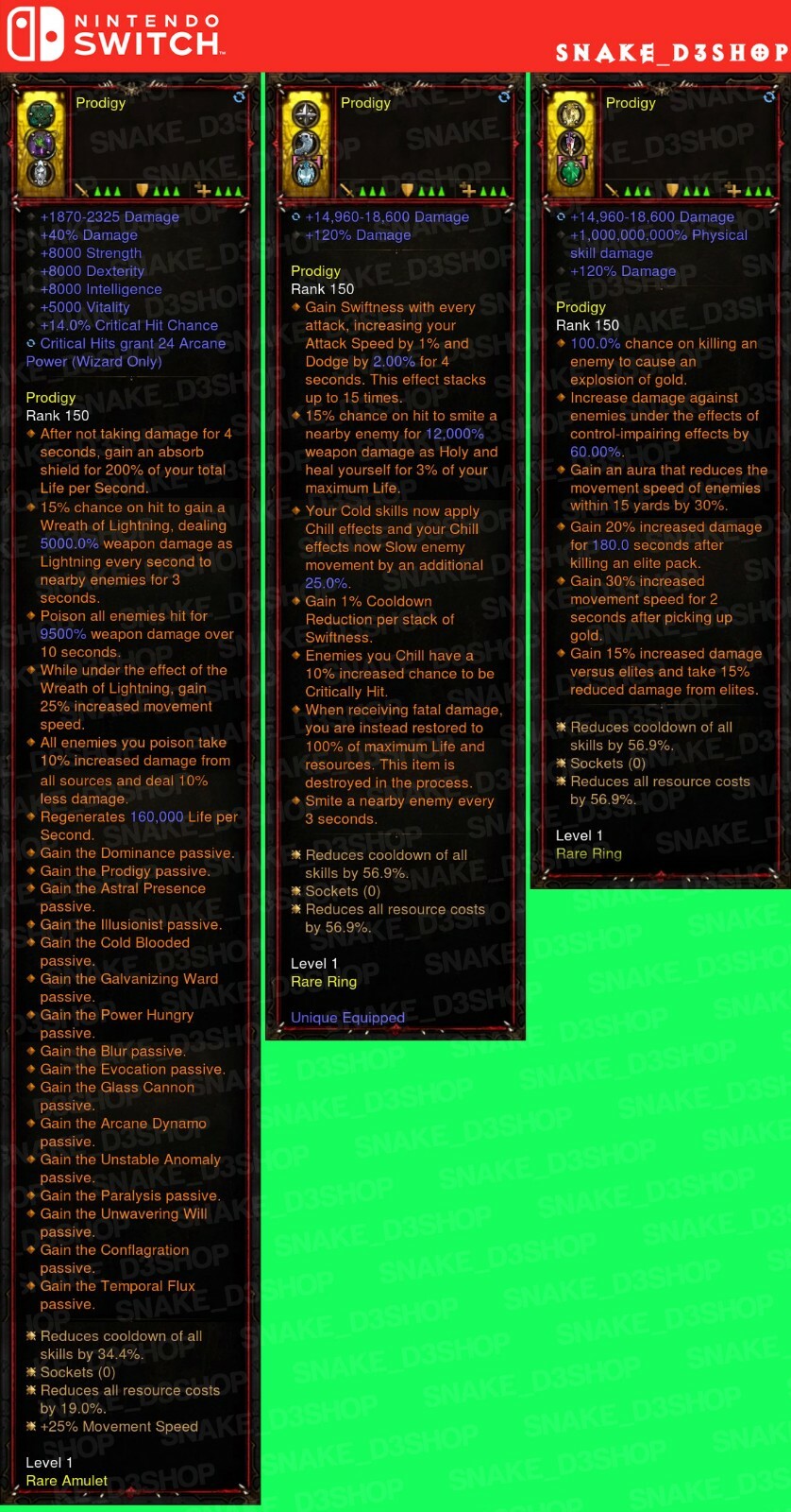 Diablo 3 - Nintendo Switch - Fully Primal Modded Set - Wizard - Tal ...