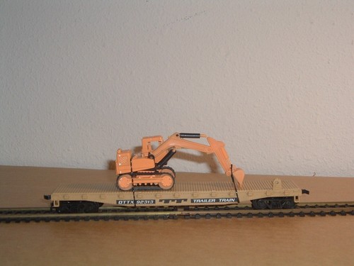 ho scale flatbed trailer train with backhoe | eBay