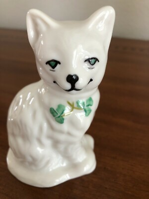 Belleek Quizzical Cat Figurine | eBay