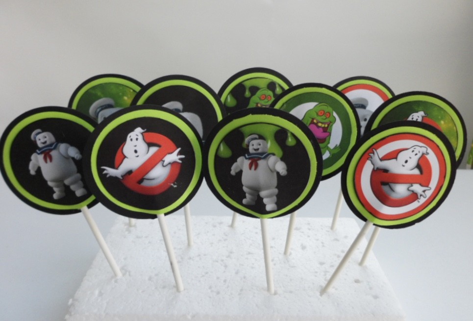 Ghostbusters Cupcake Toppers. Cake decor, party supplies SET OF 12 | eBay