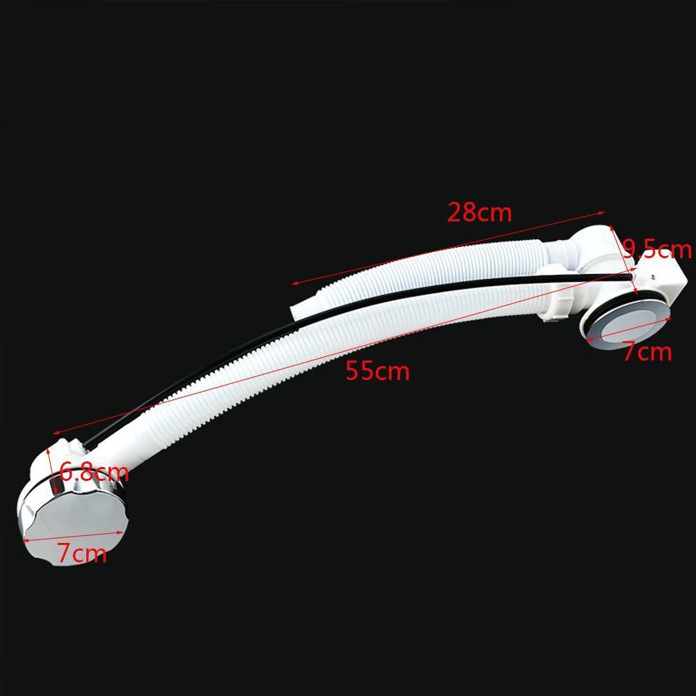Bathroom Kit Pop-Up Round Bath Overflow Waste Pipe Bathtub Drain Tube ...