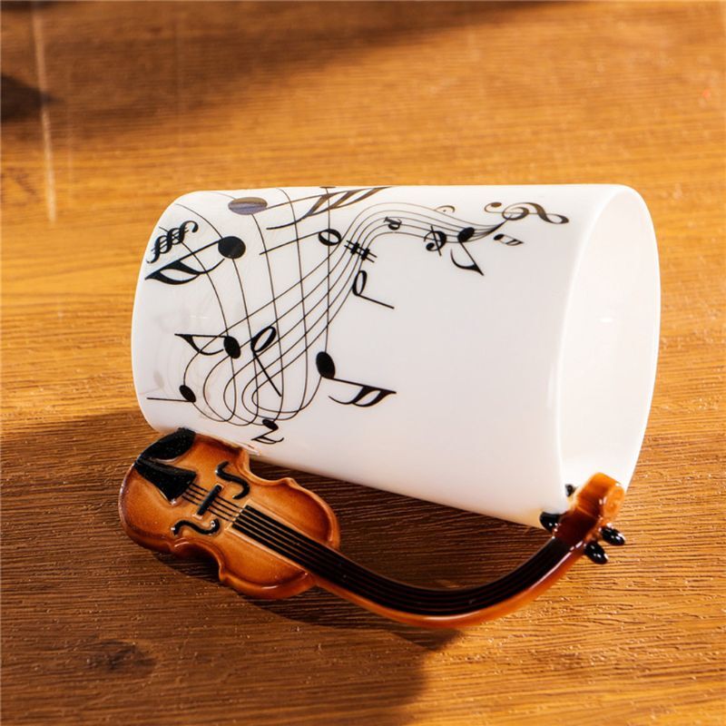 Music Mug for Creative Violin Ceramic Mugs Coffee Tea Milk Stave Cups 2 ...