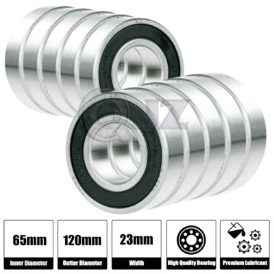 10x 6213-2RS Ball Bearing 65mm x 120mm x 23mm Rubber Seal Premium RS ...