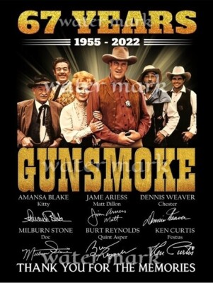 GUNSMOKE CAST POSTER REPRINT PHOTO SIGNED 11"X8" #5 | eBay