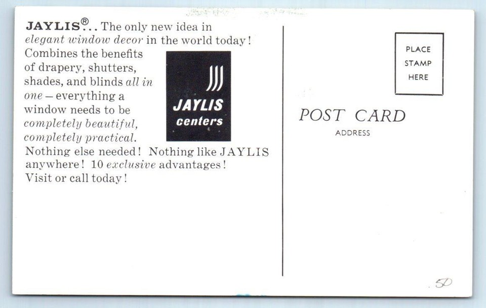 Advertising JAYLIS WINDOW DECOR Drapery Shutters Shades & Blinds c1960s ...
