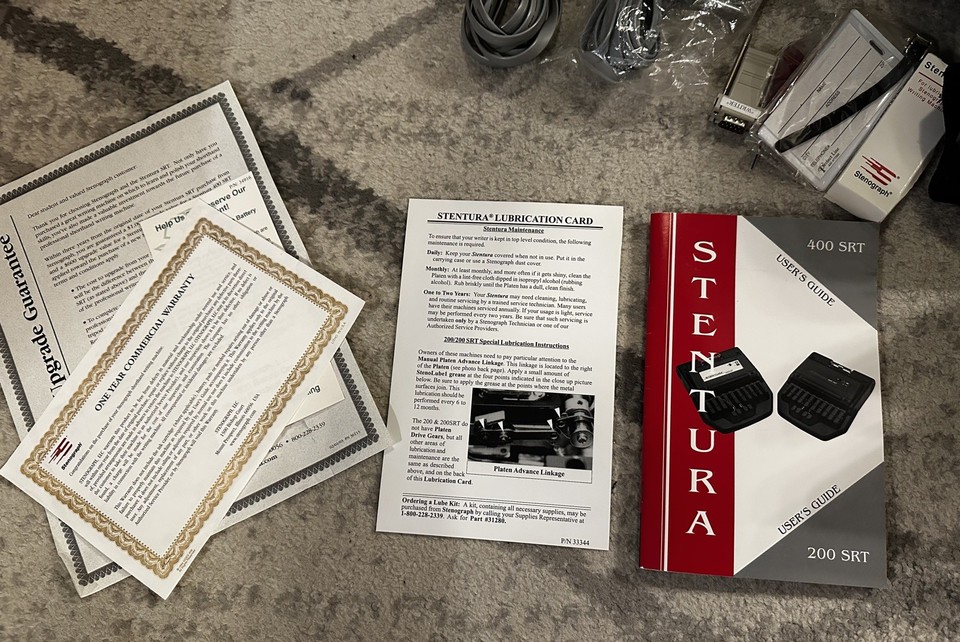 Stentura 400 SRT Stenograph Court Reporting Machine with Case/Try-Pod ...