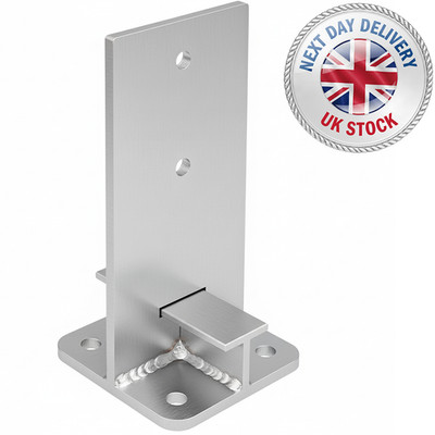 Heavy Duty Galvanised Fence Post Base Bracket Concealed Shoe Bolt Down ...