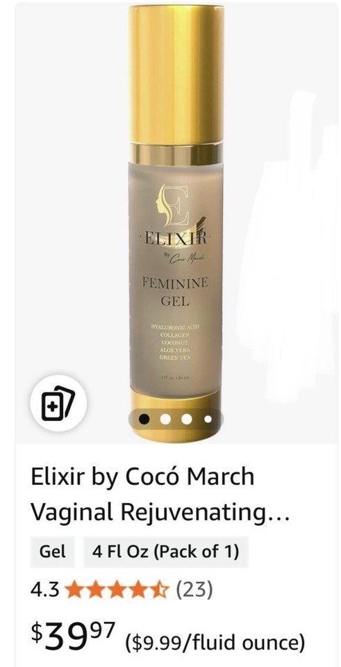 Elixir Feminine Gel Coco March Plant-Based PH Balancing, 4 oz | eBay