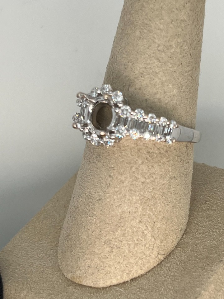 Beautiful, Sparkling 14KWG Semi-Mount Diamond Ring Approx. 1.50ct Size ...