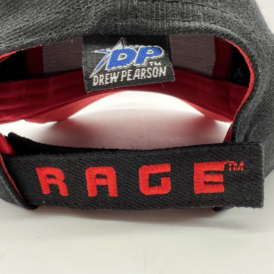 Vintage Orlando Rage Hat Cap Mens Strap Back Black XFL Football Drew ...