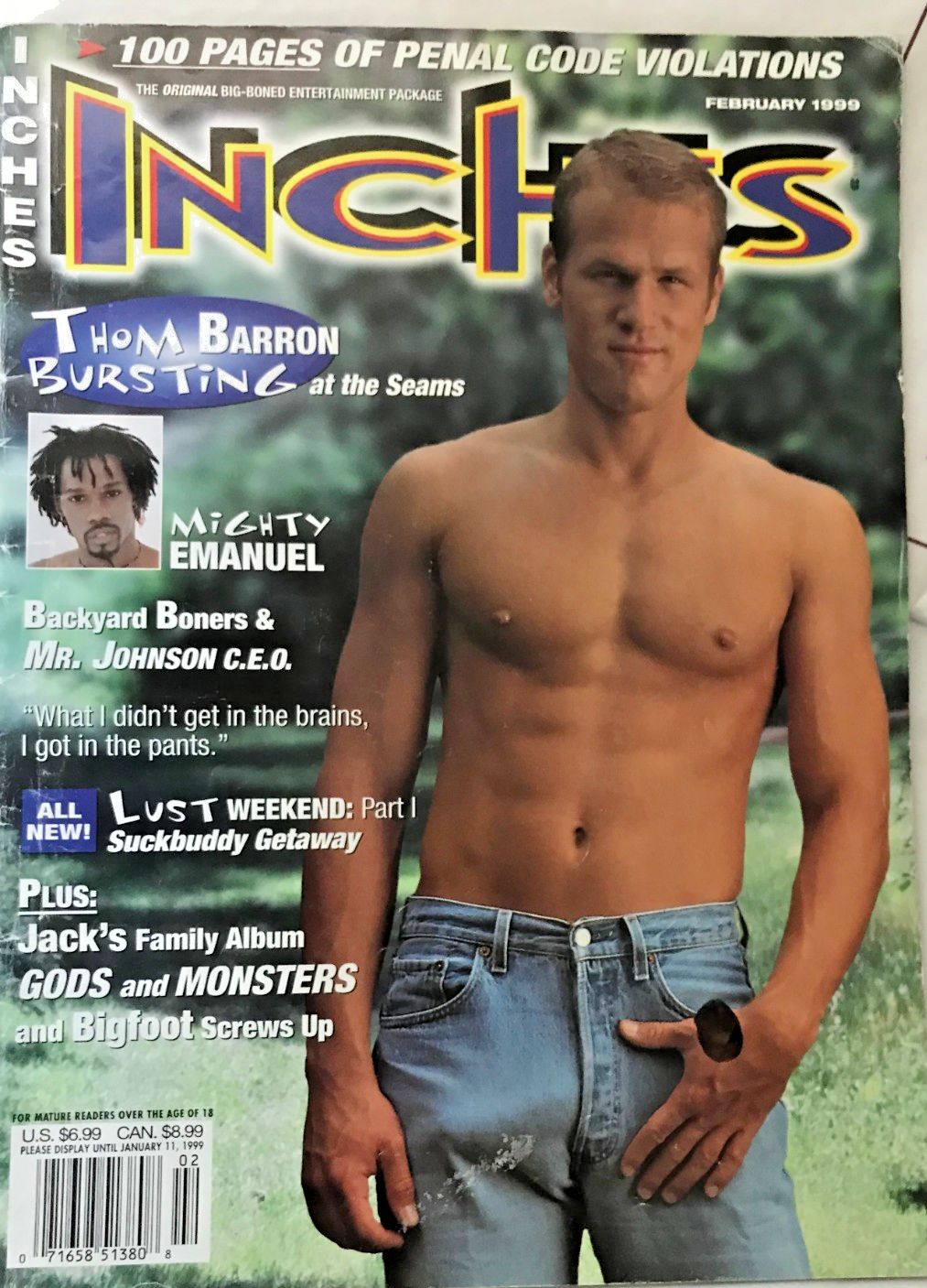 Vintage INCHES mag Feb 1999 VOL 13 No. 6 Gay Interest Physique Male ...