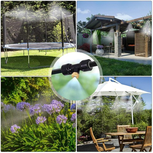 20FT Water Misting Kit for Outdoor Garden Irrigation Mist Nozzle Fan ...