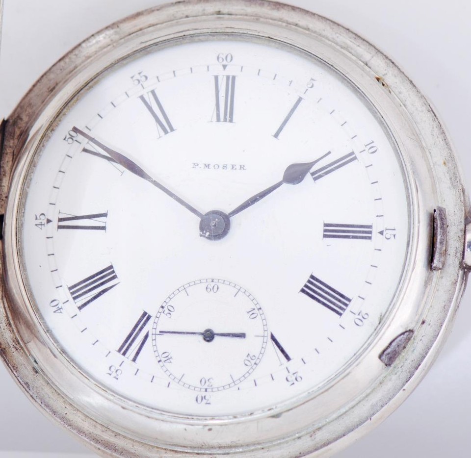 Antique Imperial Moser Award Full Hunter Silver Case Pocket Watch and ...
