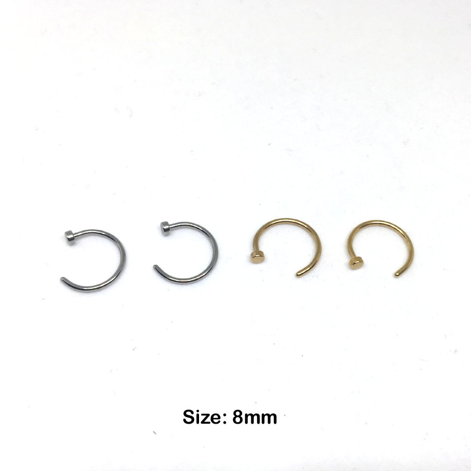 Nose Open Hoop Ring Lip Earring Body Piercing Studs Stainless Steel ...