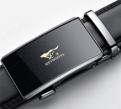 Septwolves Men waist belt cow leather Auto lock Buckle black 711197295 ...