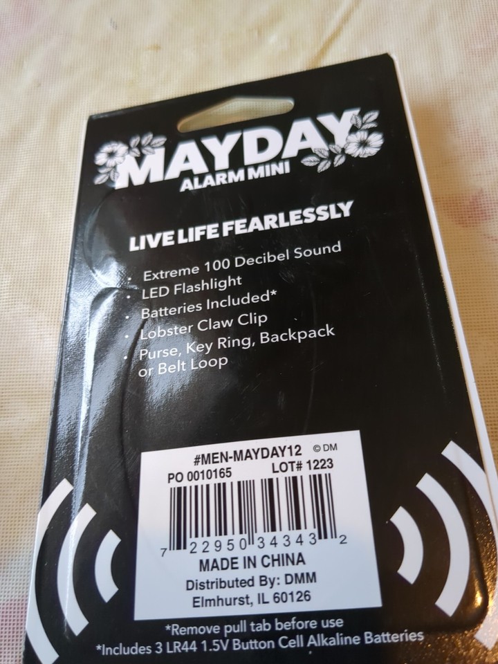 Mayday Mini Loud Alarm Self Defense Personal Emergency LED Keyring ...