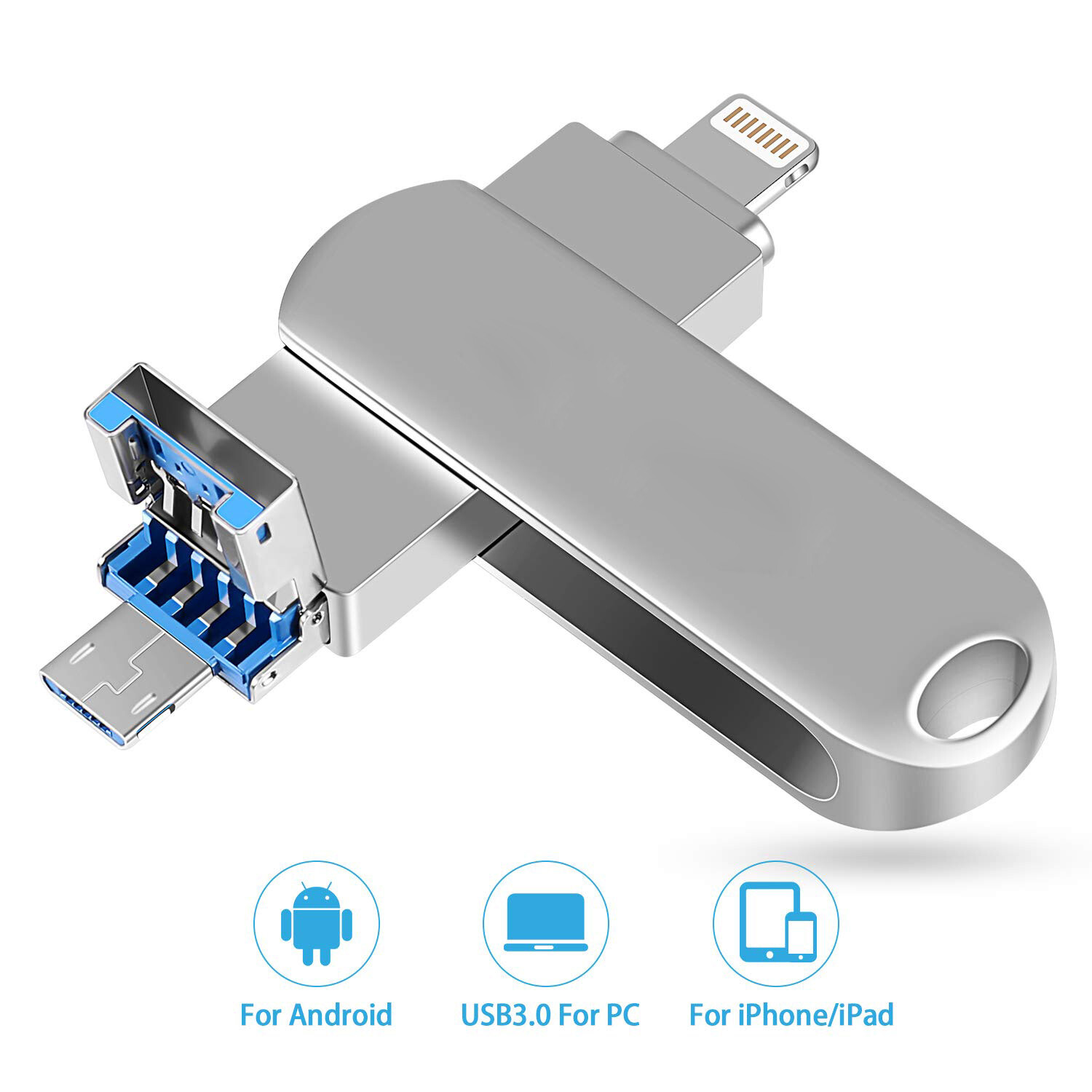 1TB 128GB 3IN1 Memory Stick Storage USB3.0 Flash Drive U Disk iPhone ...