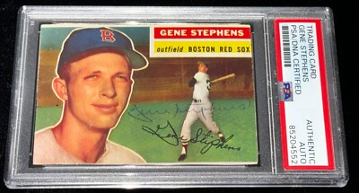 Gene Stephens "1st Player 3 Hits 1 Inning" 1956 Topps #313 Signed Auto ...