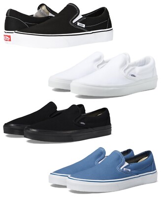 Vans Men's Classic Slip-On Canvas Sneakers Shoes | eBay