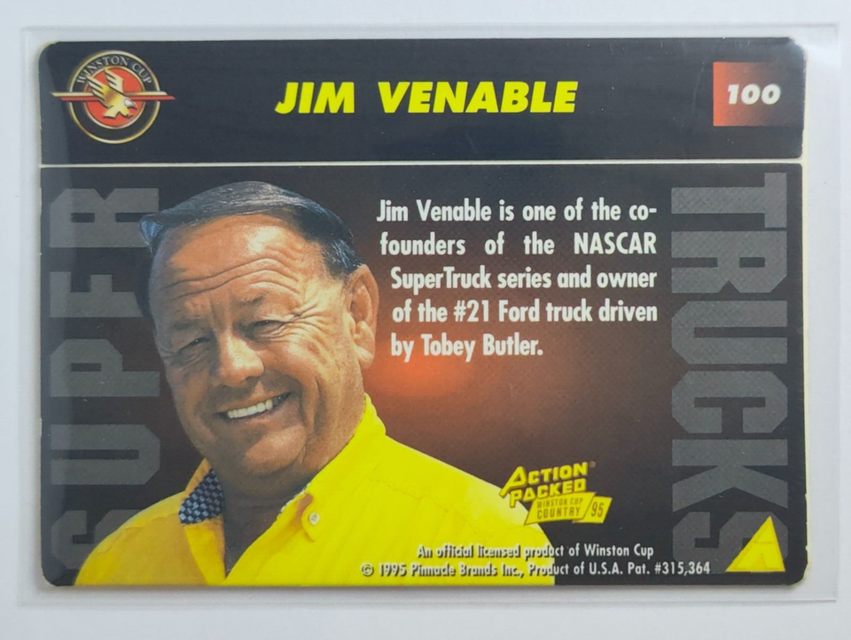 1995 Pinnade Action Packed Country Super Trucks NASCAR #100 Jim Venable ...