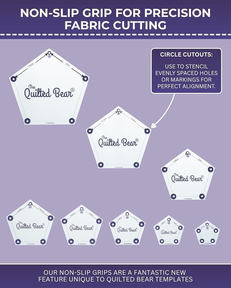 Star Quilting Templates – 8 Clear Non-Slip Acrylic Quilt Templates for ...