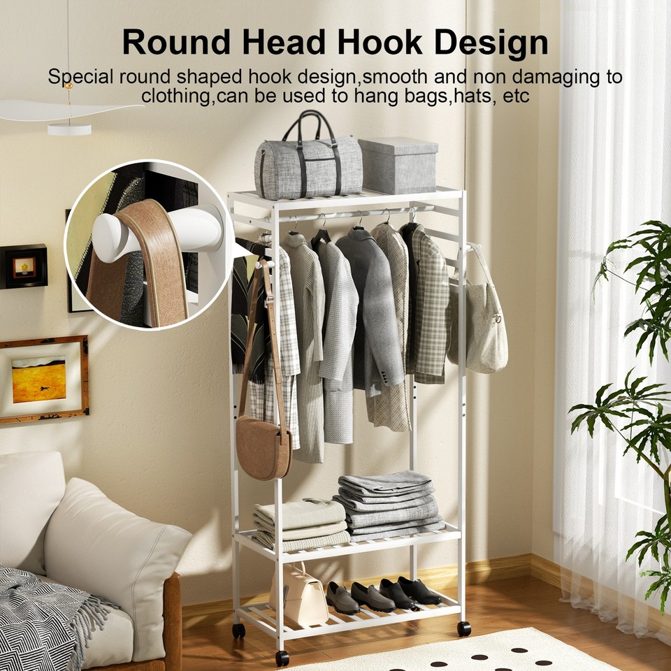 Heavy Duty Clothes Rail Garment Rack Stand Market Wardrobe Attic ...