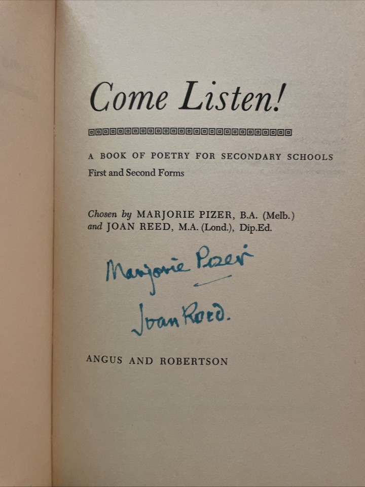 Come Listen! - Marjorie Pizer & Joan Reed - Vintage 1966 1st Ed ...
