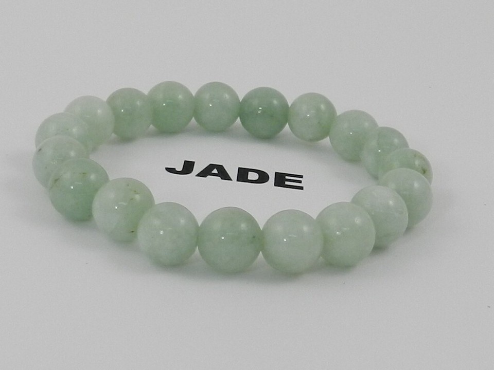 Natural Jade Stretch Bracelet (10mm)- 7.5" | eBay