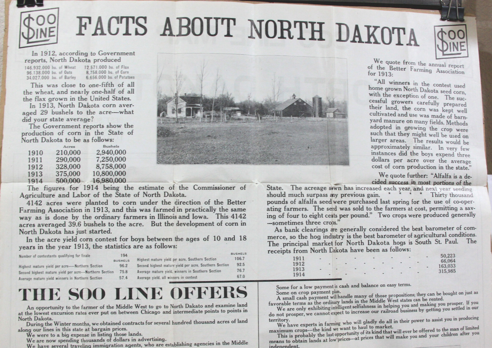 Soo Line Map of North Dakota Minneapolis, St. Paul & Sault Ste. Marie ...