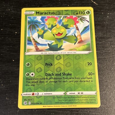 Pokémon TCG Maractus Fusion Strike 012/264 Reverse Holo Rare | eBay