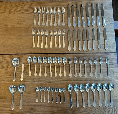 GEORG JENSEN Silverware set for 8 - Continental/Antik - 76 total pieces ...
