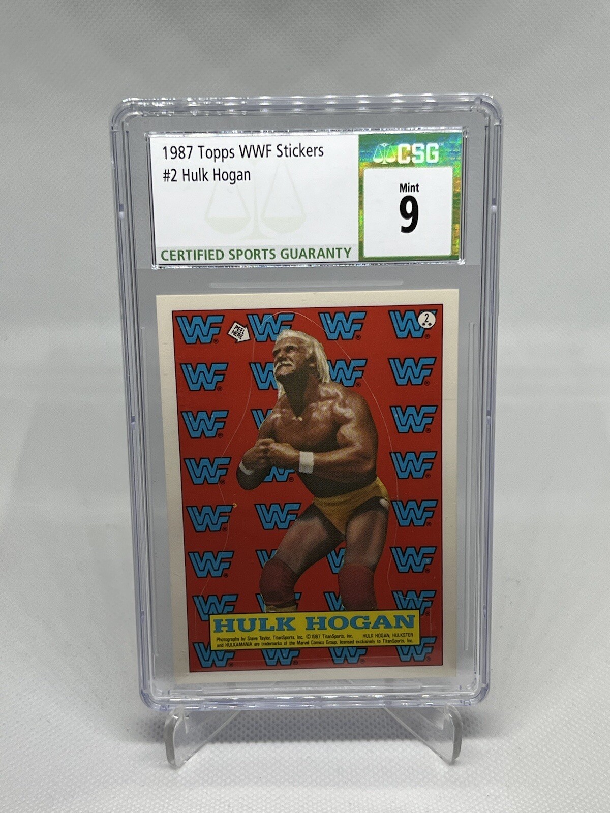 1987 Topps WWF Stickers Hulk Hogan #2 CSG 9 WWE | eBay